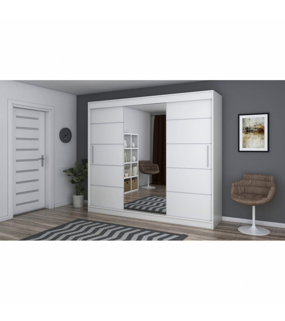 Dressing David Alb Cu Oglinda, Înălțime 208 cm , Latime 250 cm ...